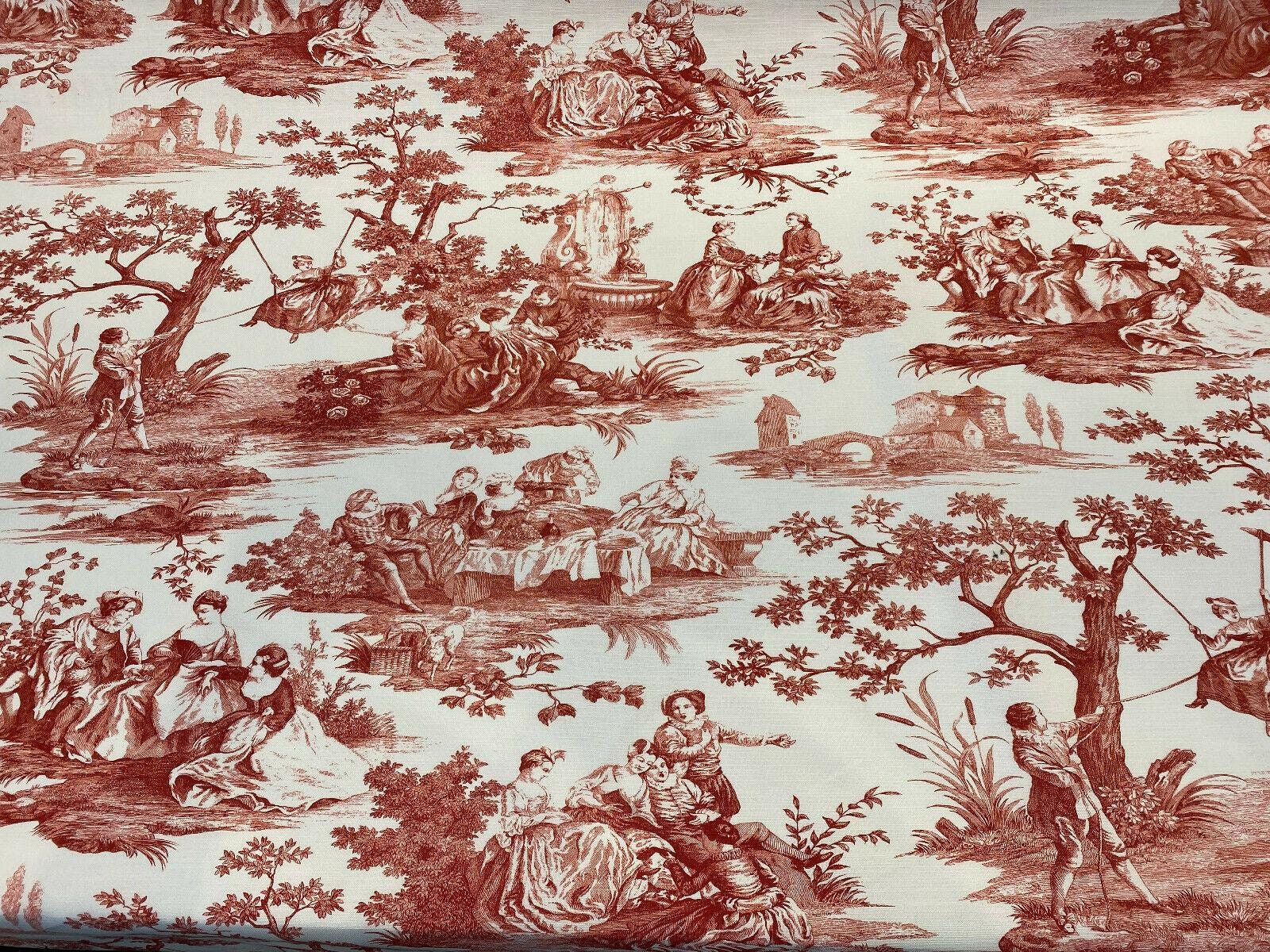 Waverly Toile Idyllic Days Red Amaryllis Fabric by the Yard - Etsy