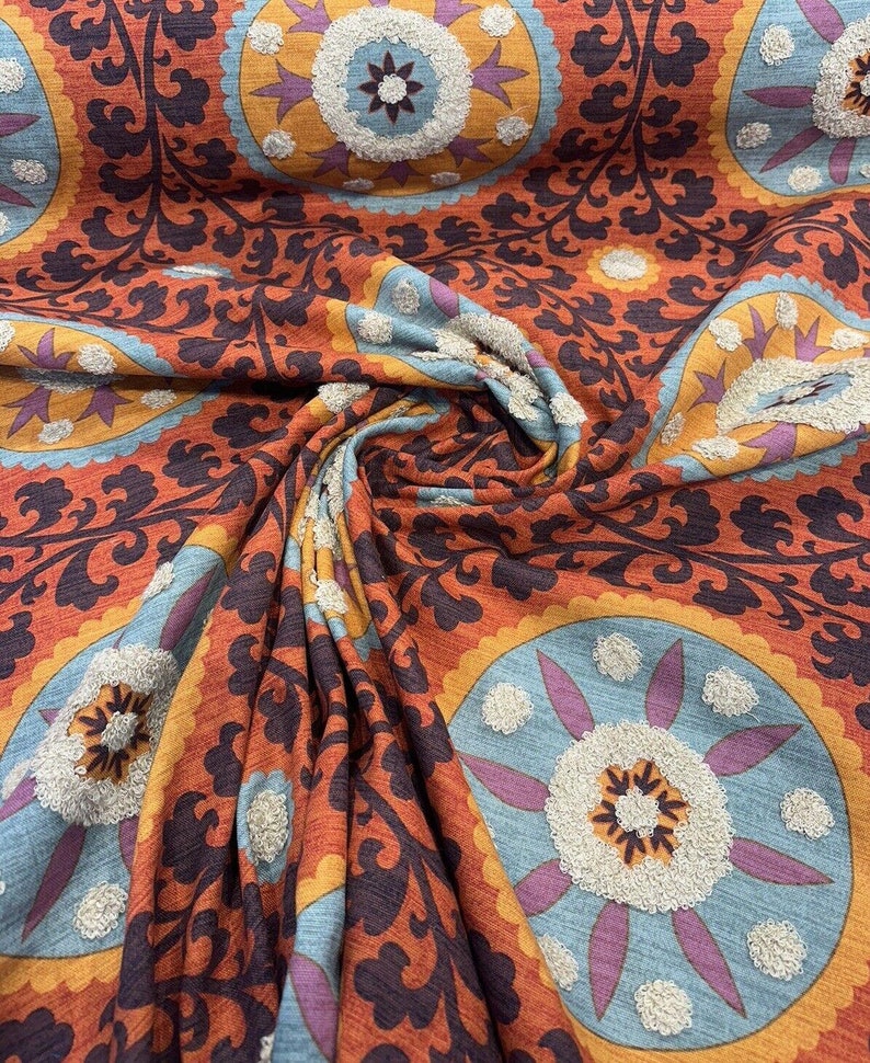 Waverly Tribal Thread Sunset Suzani Drapery Upholstery Fabric by the ...