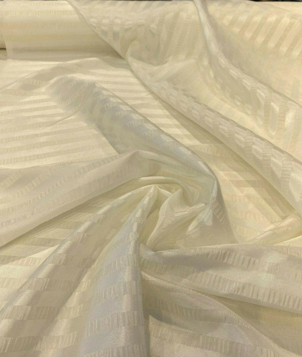 French Sheer Stripe Sala Antique White 106'' Wide Fabric by the Yard - Etsy