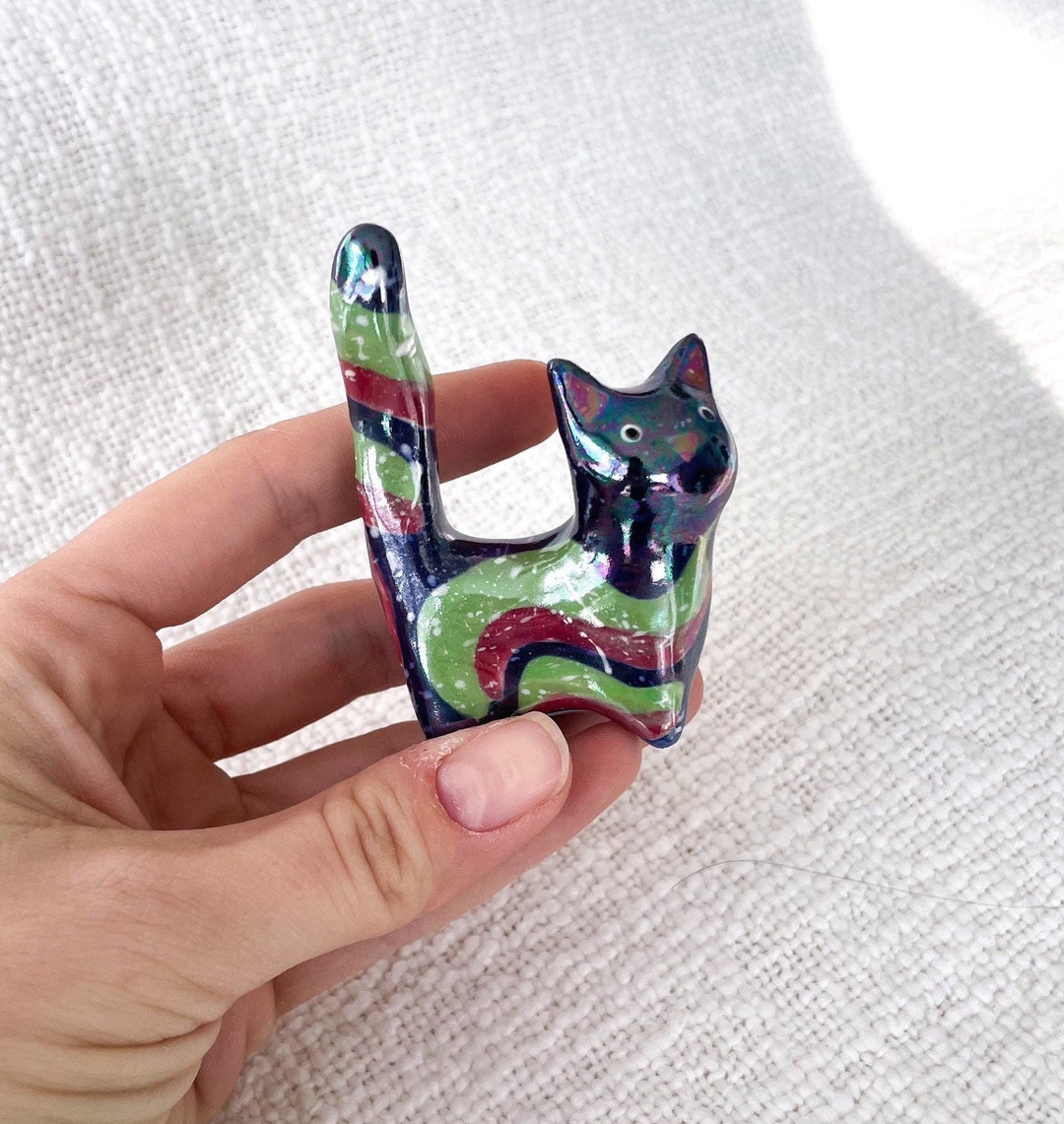 Handmade Ceramic Cats, Cat Art, Ceramic Kitties, Cute Cat Decor, Cat ...
