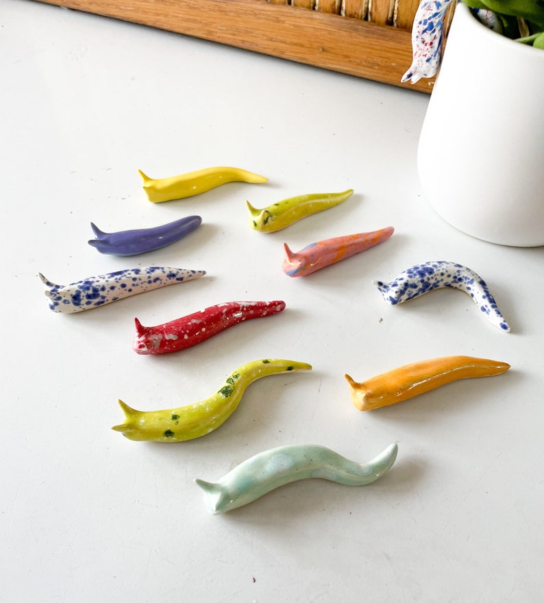 SET OF 3 Ceramic Slugs Plant Buddies Handmade Pack of 3 - Etsy