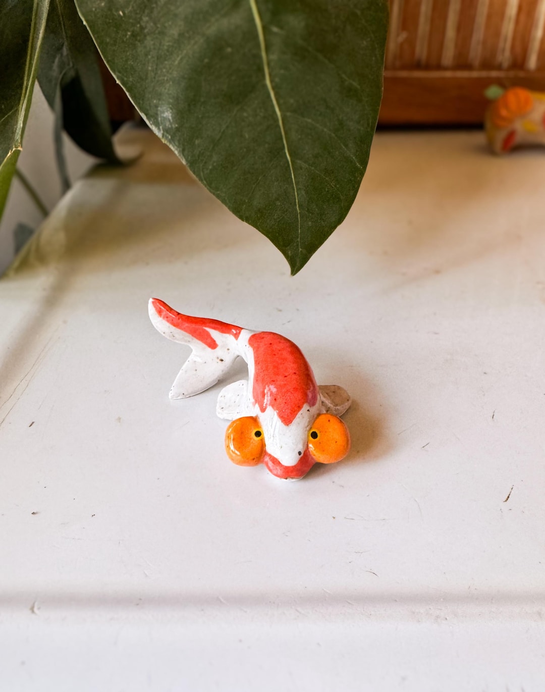 Ceramic Bubble Eyed Goldfish Figurine. - Etsy