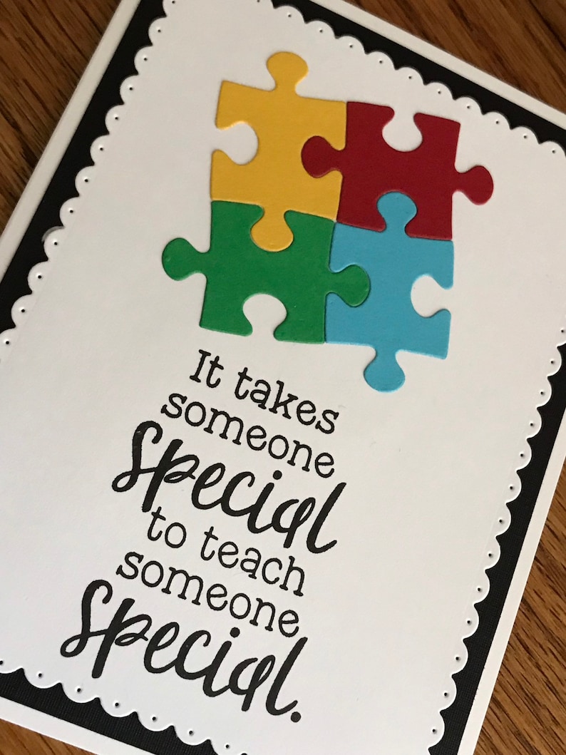 Special Education Teacher Thank You Card: Puzzle Piece Design - Etsy