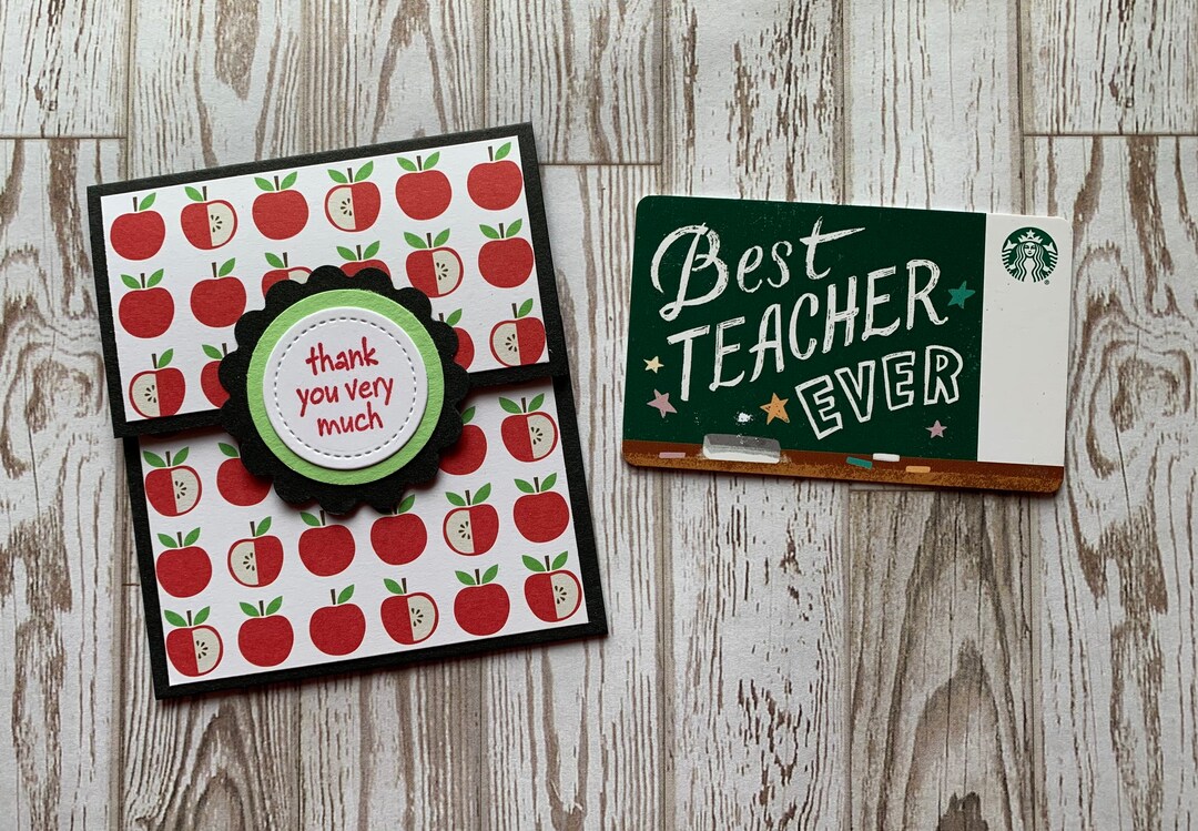 Teacher Appreciation Gift Card Holder: Apple Design, Thank You Card - Etsy