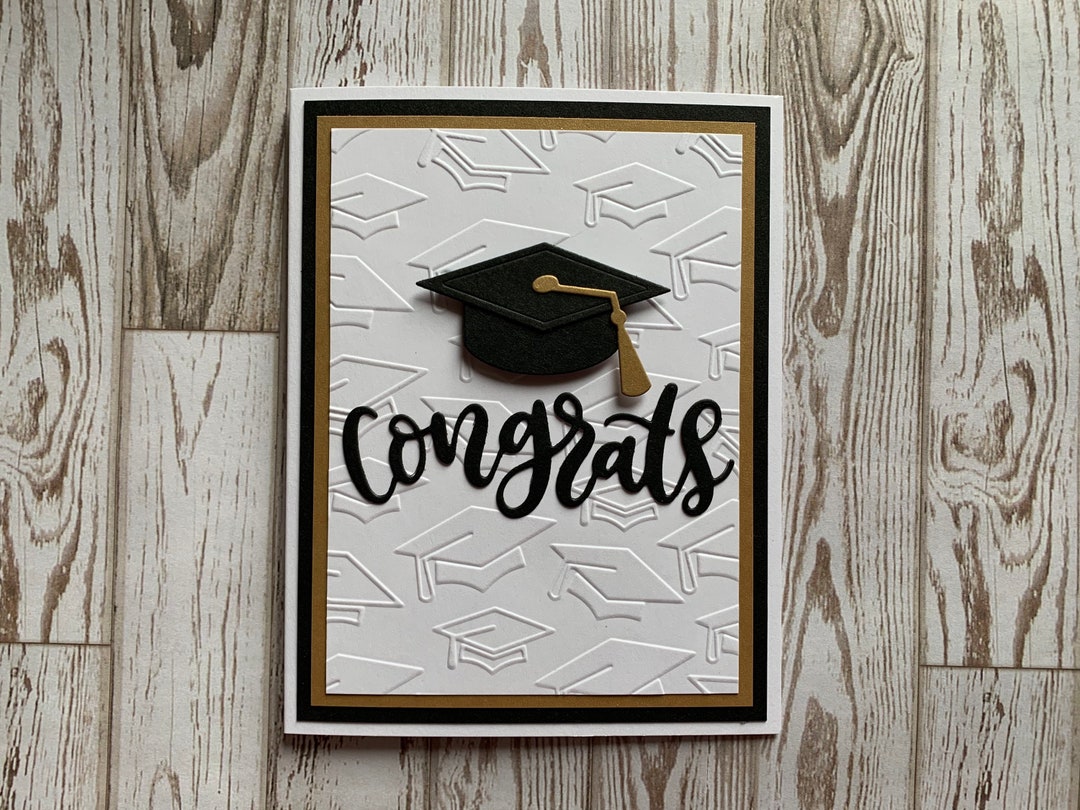 Embossed Graduation Cap Card: Congrats Graduate - Etsy