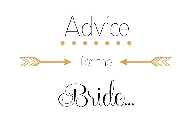 Advice for the Bride - Printable - Etsy