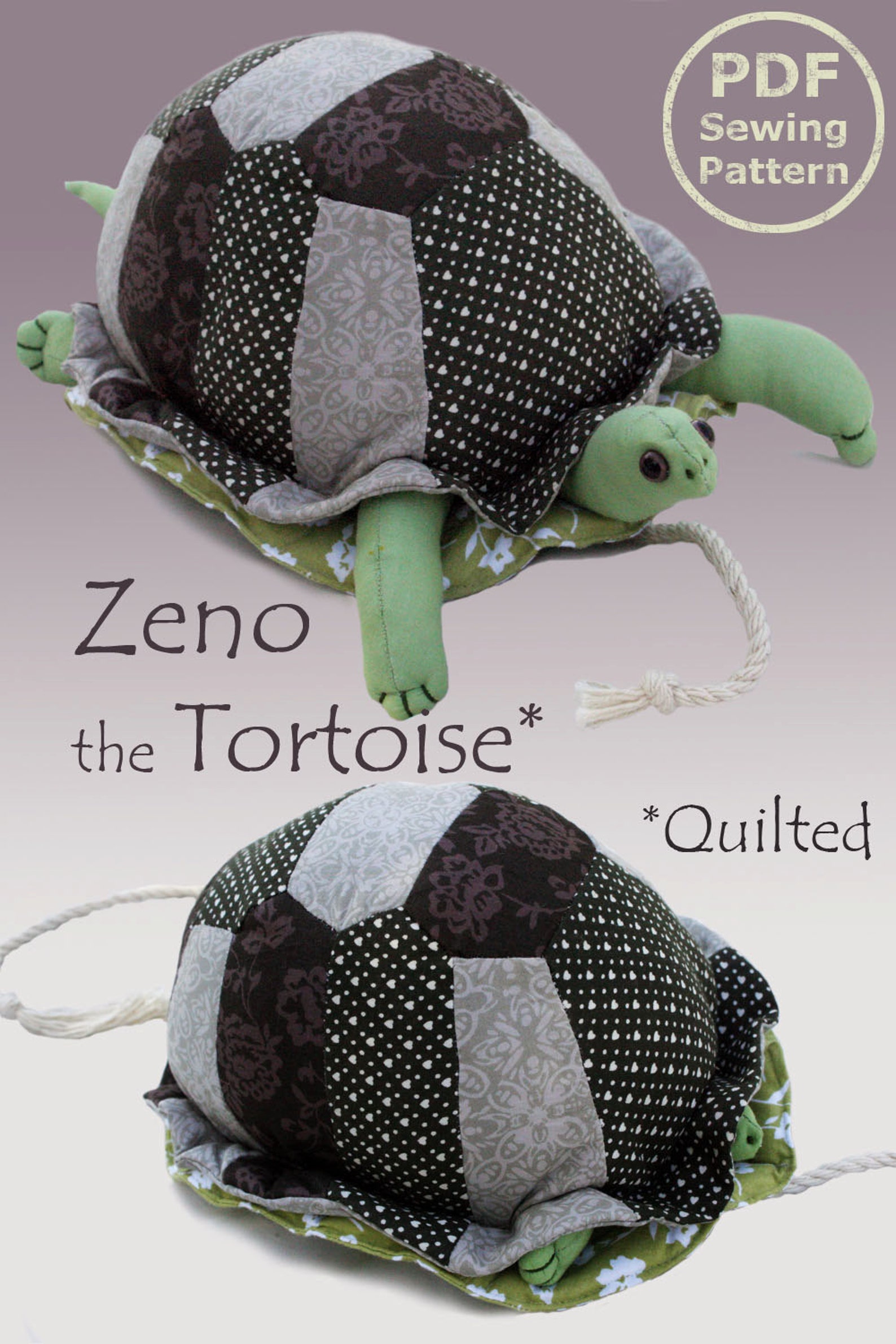 Turtle Softie PDF Sewing Pattern- Interactive Softie That Goes in and ...