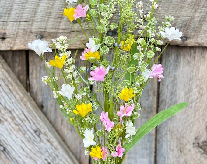 27" Mixed Wild Flower Spray, Floral Filler Spray, Spring Florals ...