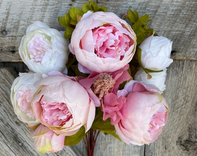 Pink Peony, Spring Peonies, Artificial Peony, Pink Peony Bush, Spring ...