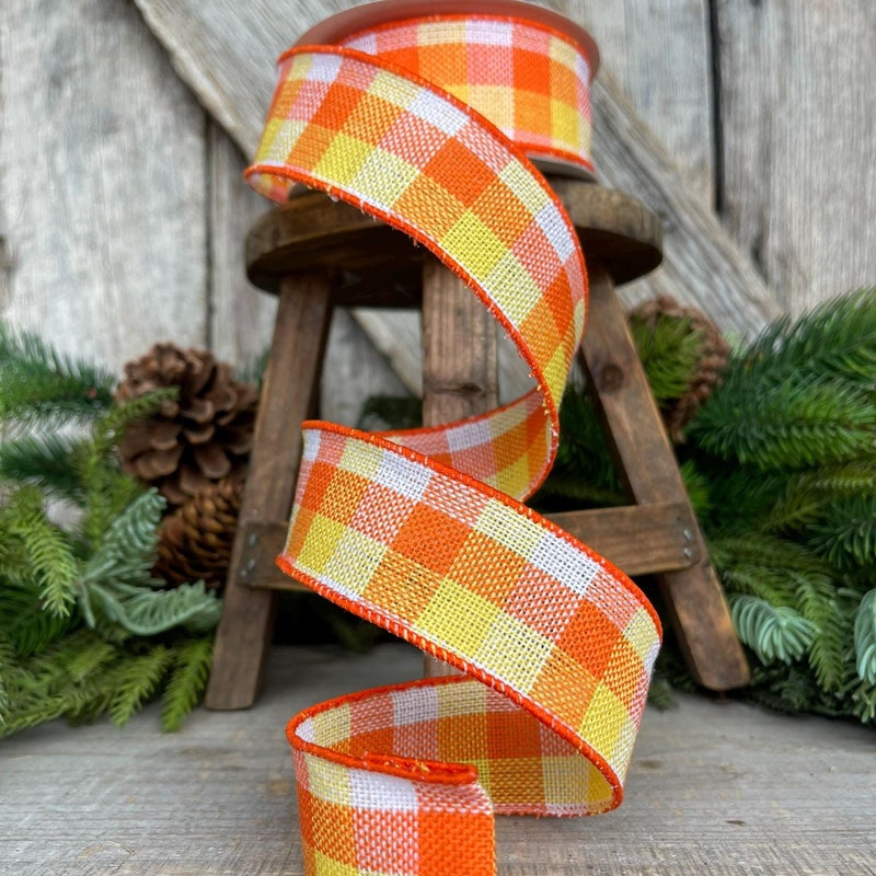 Plaid Wired Ribbon - Etsy