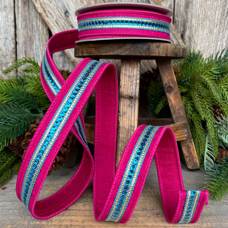 Blue and Gem Ribbon - Etsy