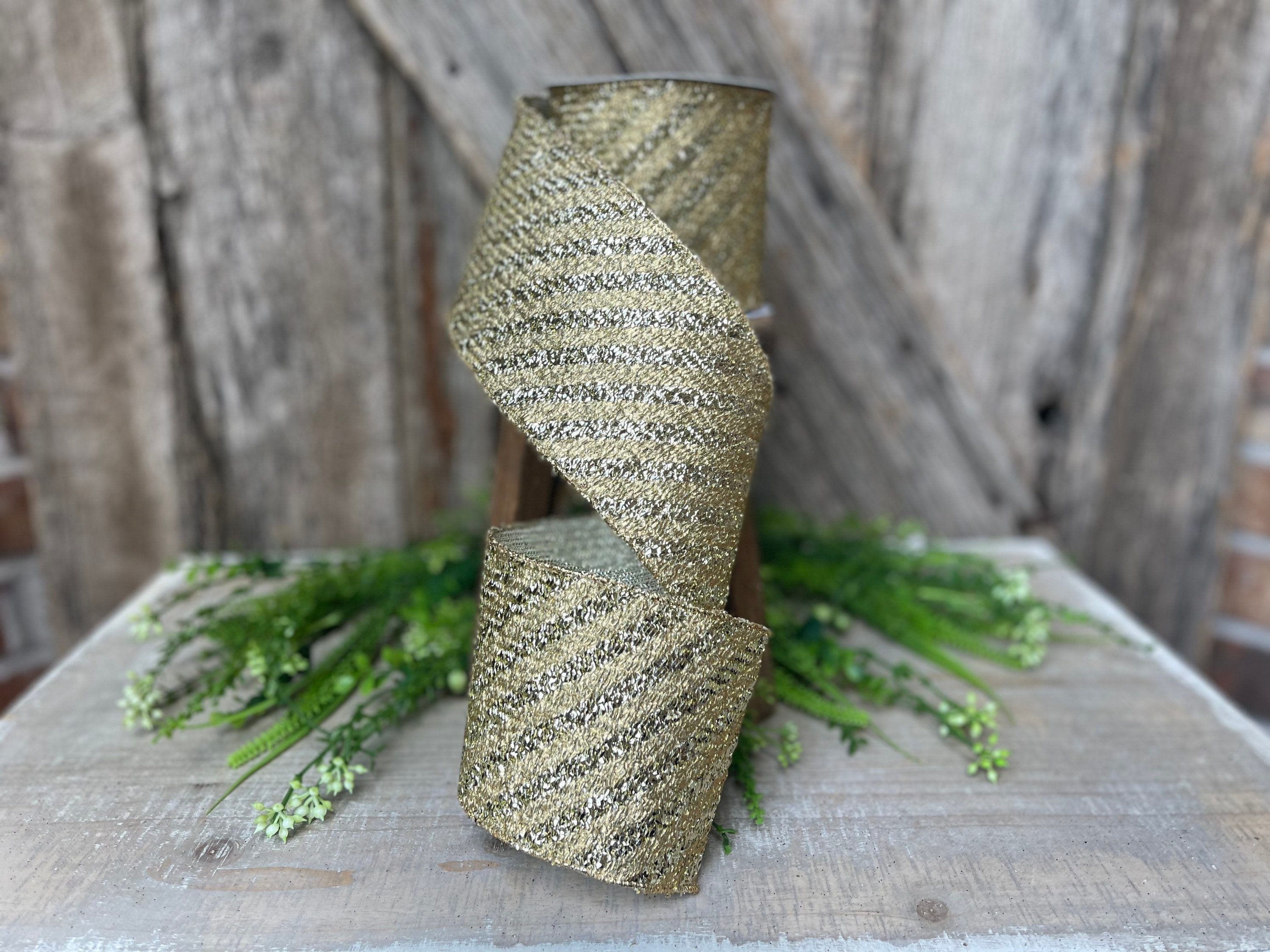 4 Gold Ribbon, Gold diagonal stripe ribbon, gold and platinum, gold ...