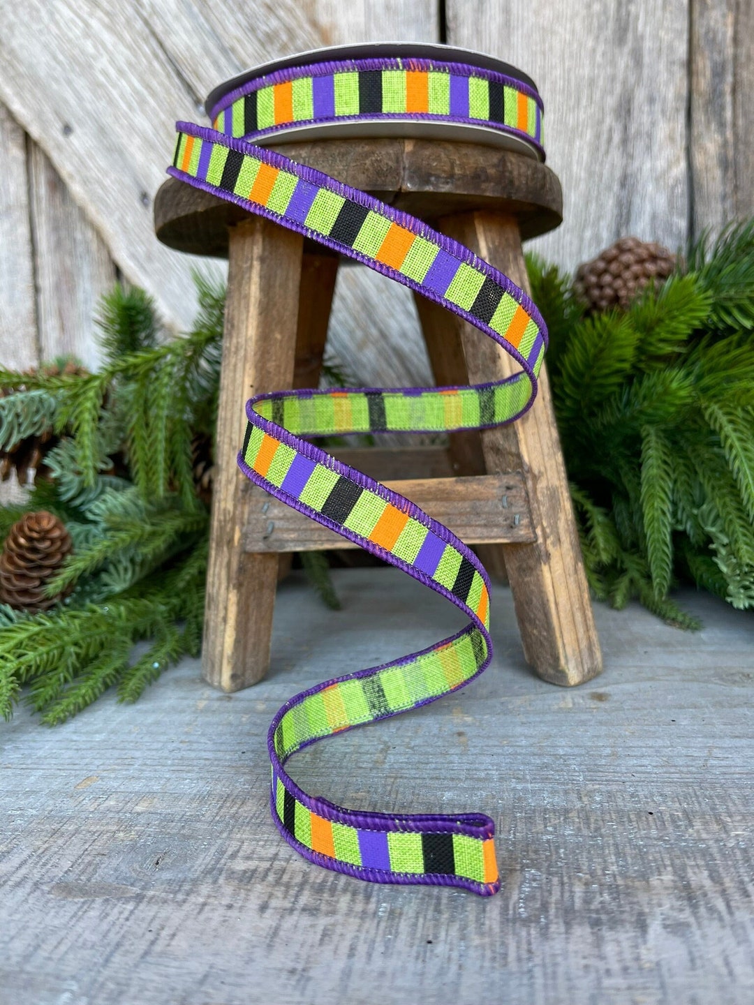 5/8" Halloween Ribbon, Wired Ribbon, Halloween Ribbon, Skinny Ribbon ...