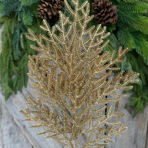 26 Gold Norfolk Pine Spray, Gold Christmas Spray, Christmas Tree Topper ...