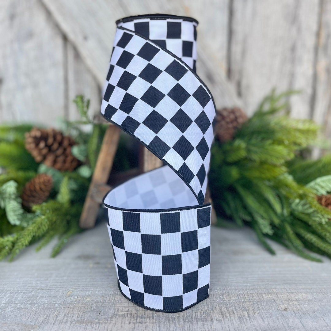 4 Harlequin Ribbon, Black and White Jester Ribbon, Hallowen Ribbon ...