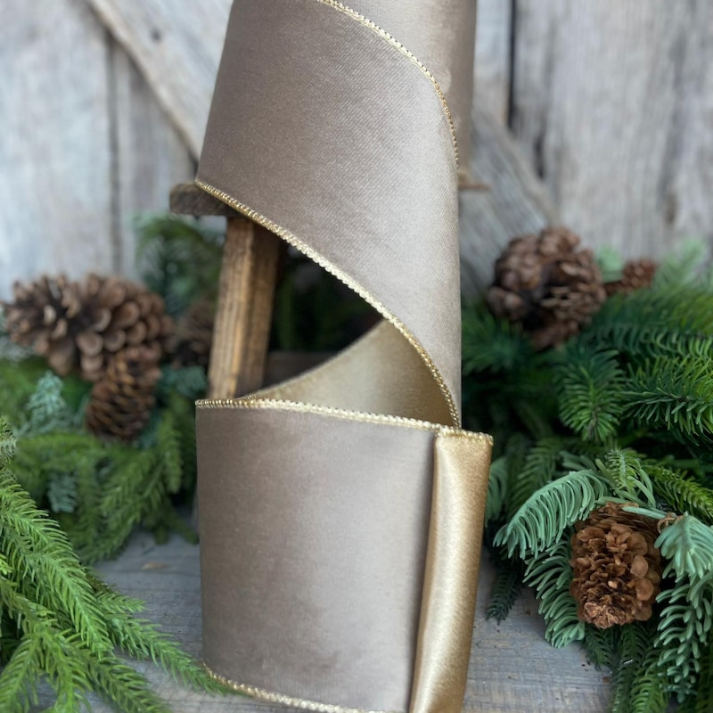 4 Wide Wired Ribbon Gold - Etsy