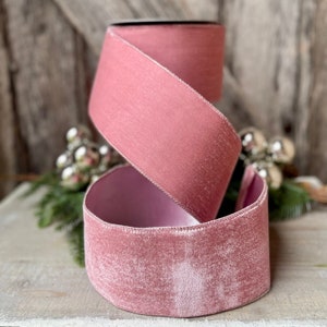 4" Pink Velvet Ribbon, Farrisilk Ribbon, Velvet Ribbon, Christmas ...
