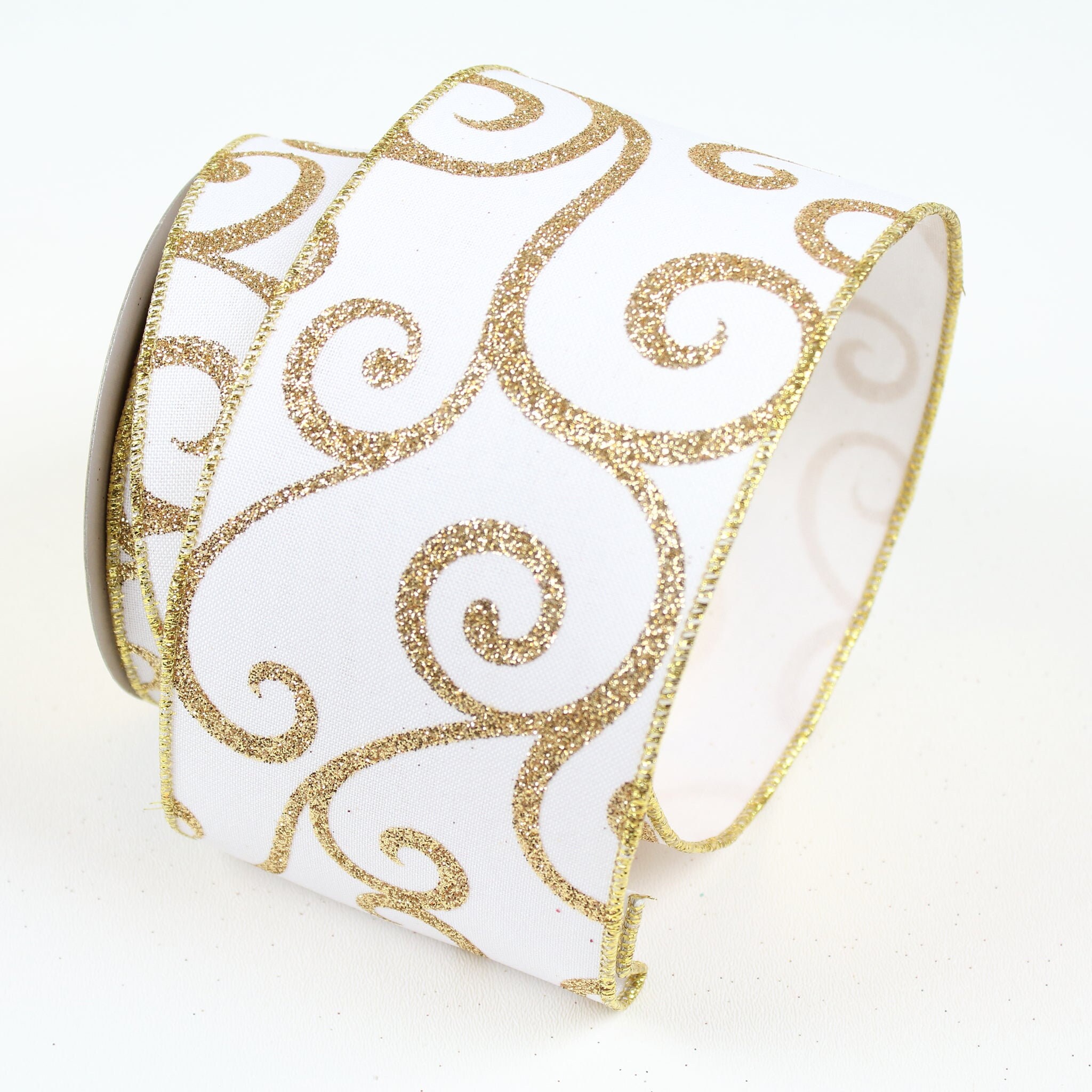 4 Gold Ribbon, Gold Glitter Scroll, Easter Ribbon, Farrisilk Ribbon ...