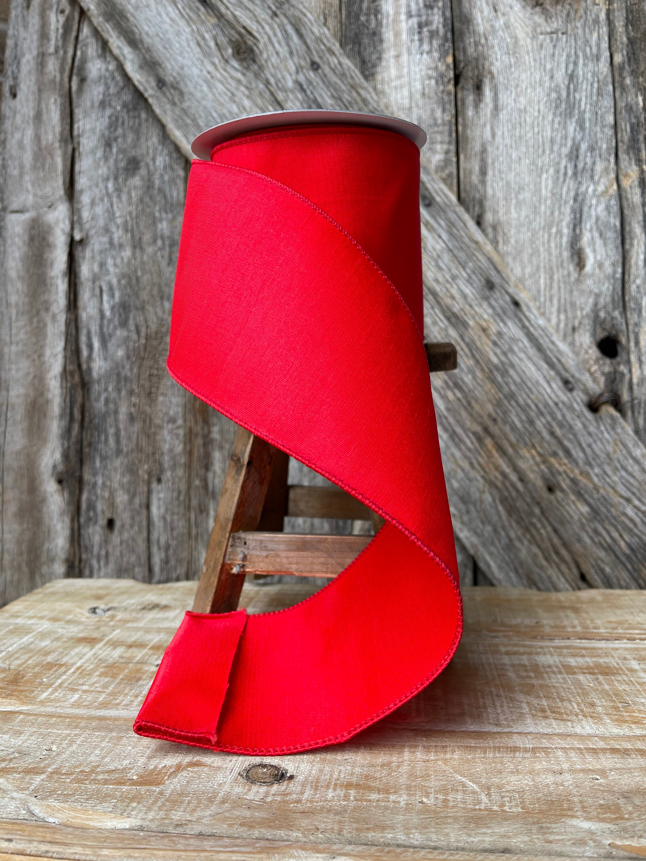Farrisilk Super Satin ribbon, Red ribbon, farrisilk ribbon, 4 inch ...