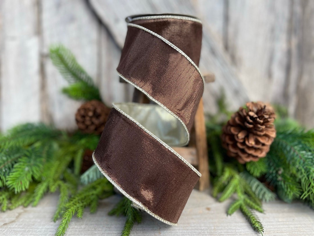 2.5” Bronze Platinum Luster Ribbon, Farrisilk Ribbon, Fall Ribbon ...