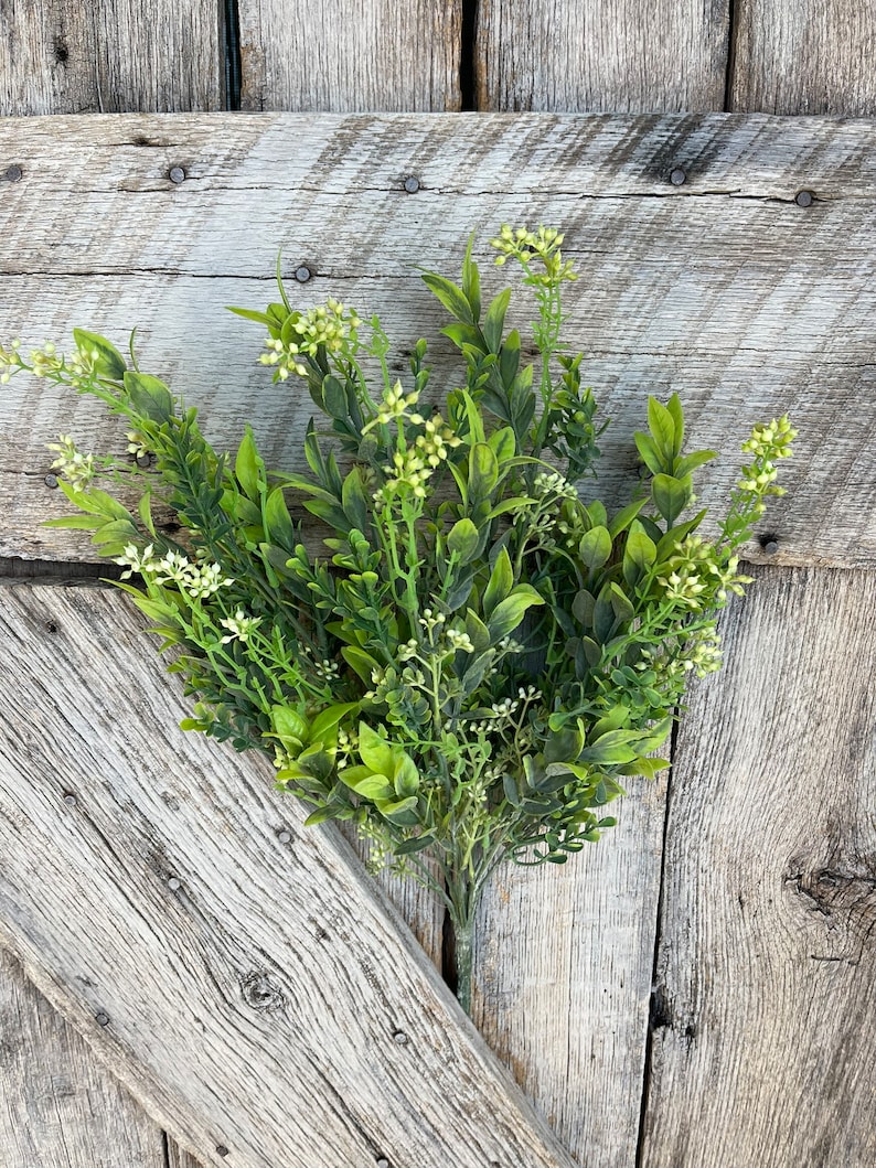 21" Mixed Greenery Bush, Greenery Bush Mixed Leaves/spike/grasses Light ...