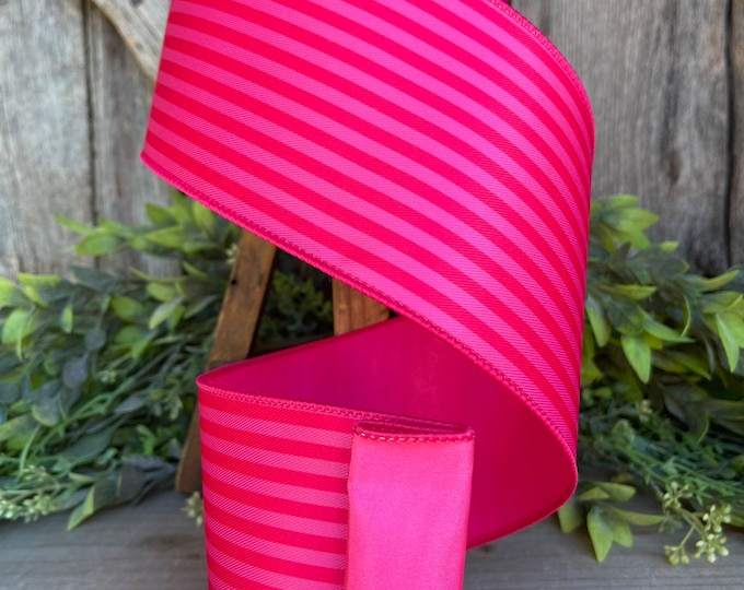 1.5" Bubblegum Pink Mini Check Ribbon, Farrisilk Ribbon, Pink Mini ...