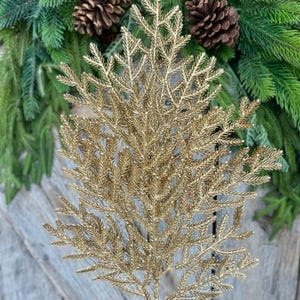 26 Gold Norfolk Pine Spray, Gold Christmas Spray, Christmas Tree Topper ...