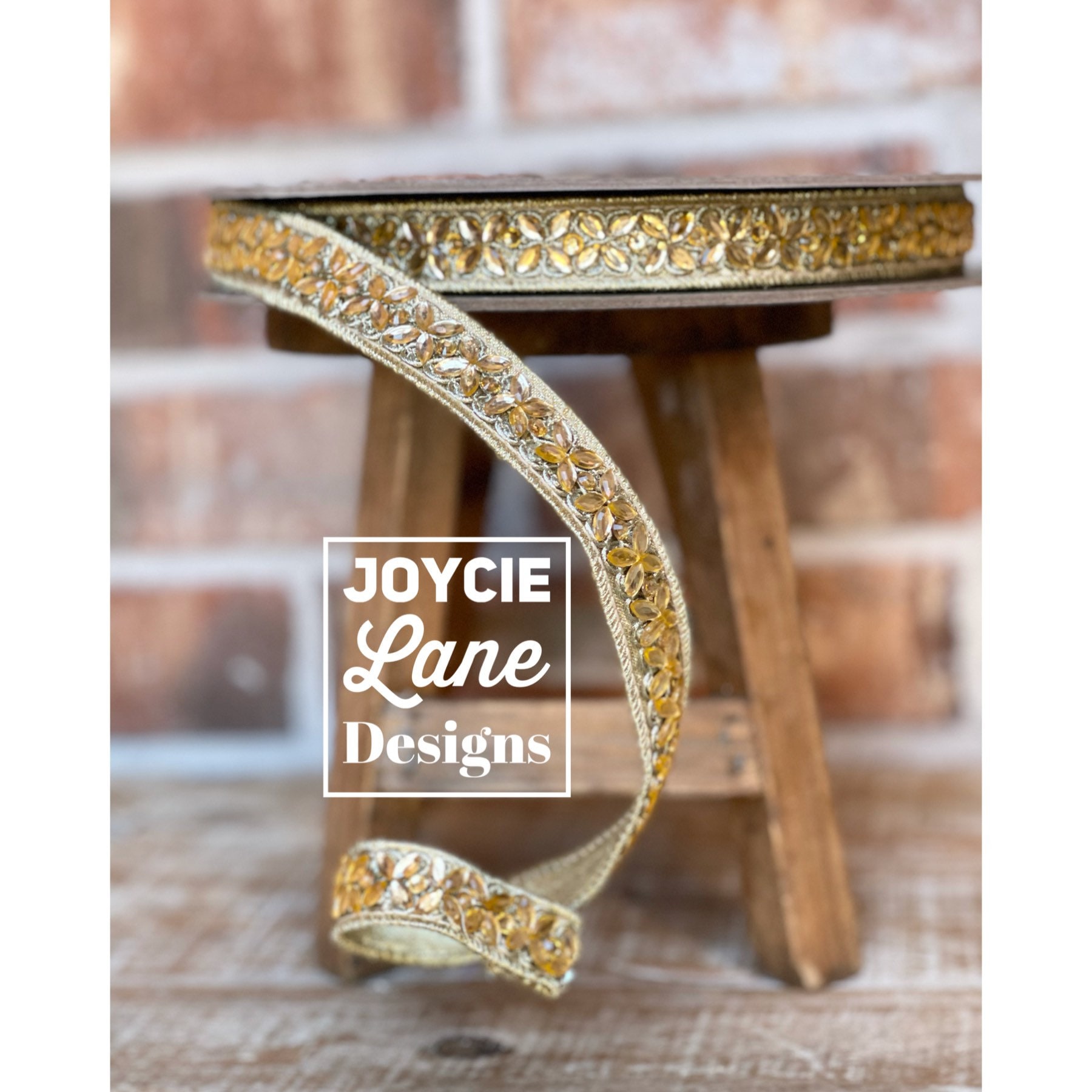 D Stevens ribbon, jeweled ribbon, white ribbon, 4 inch ribbon, luxury ...