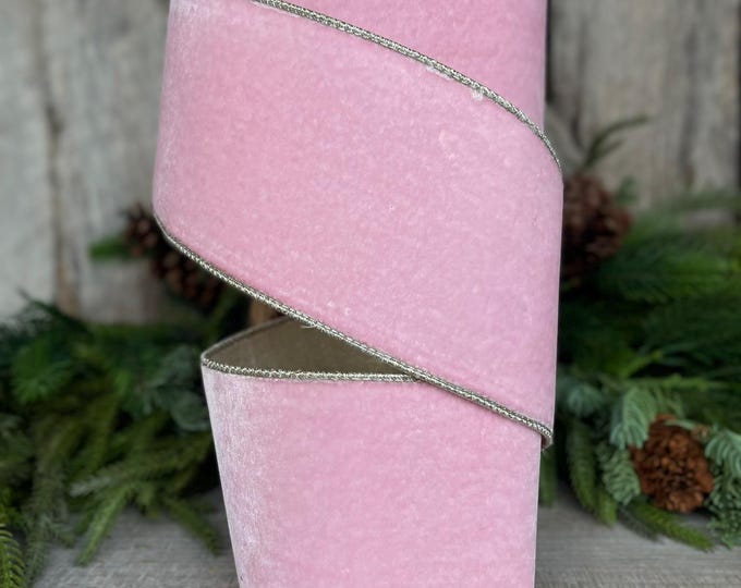 4 Cream White Flashy Velvet, Farrisilk Ribbon, Wired Ribbon, Ivory ...