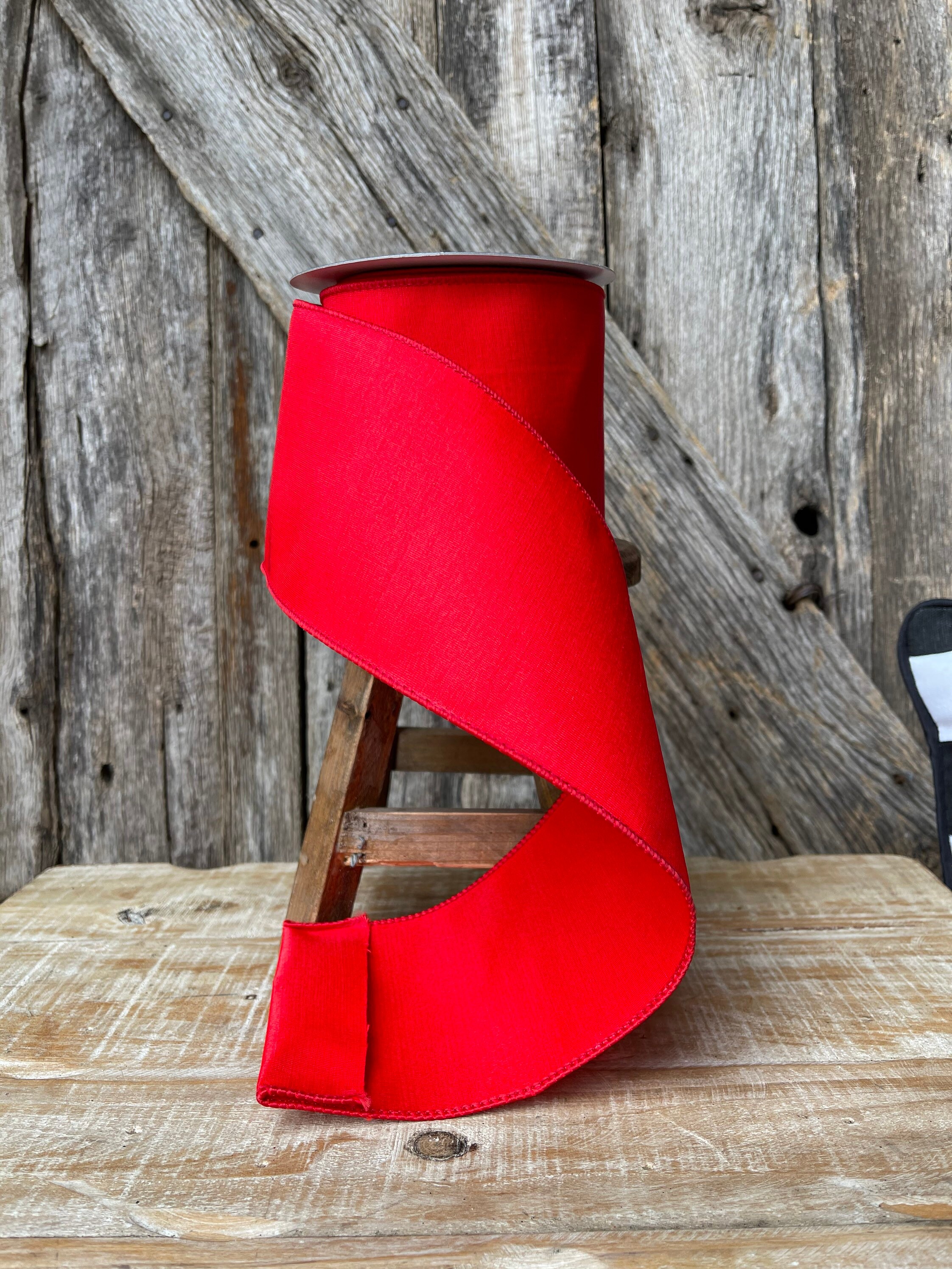 Farrisilk Super Satin ribbon, Red ribbon, farrisilk ribbon, 4 inch ...