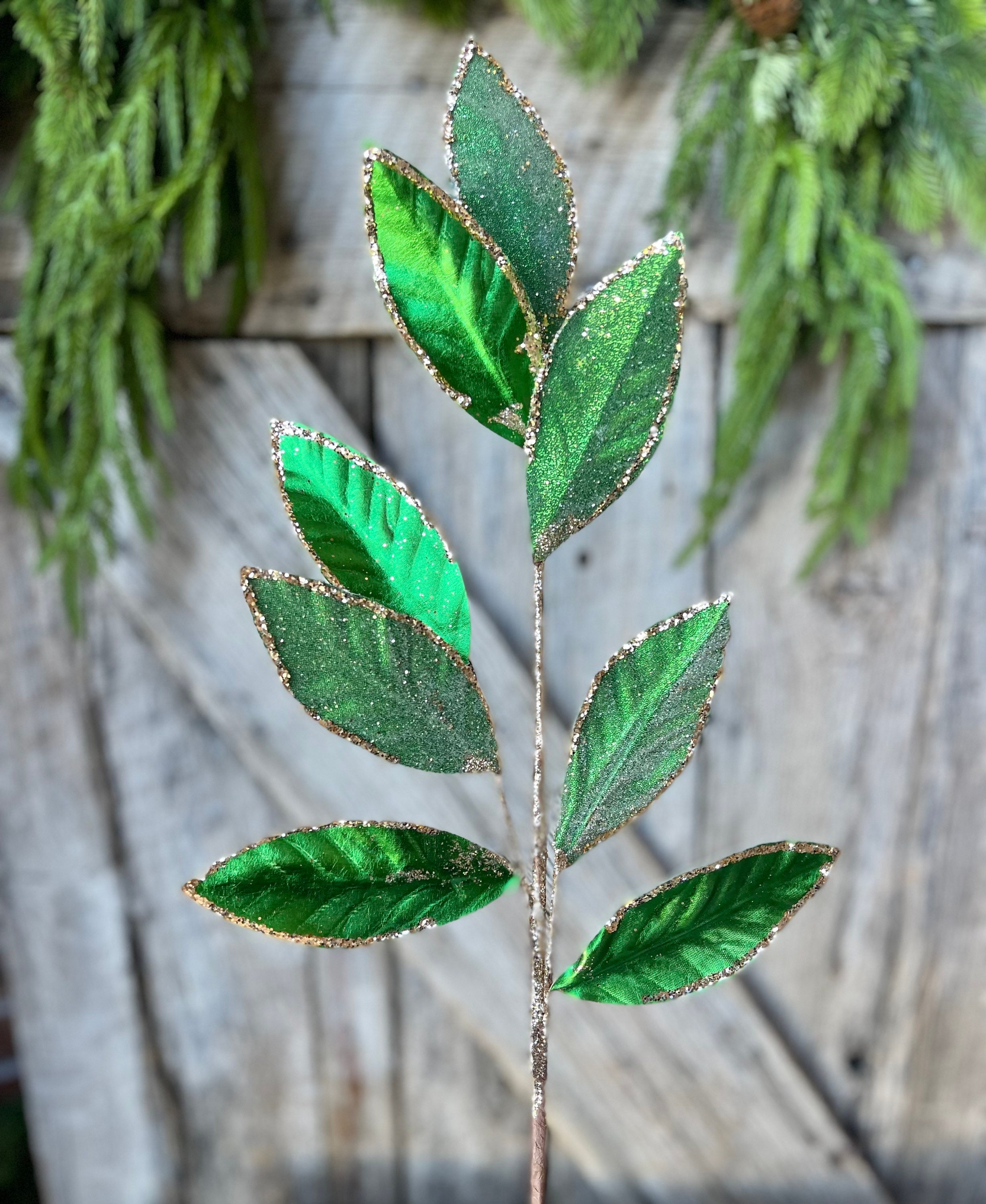 Green Christmas Spray, Christmas Leaves Spray, Christmas Floral Stem ...