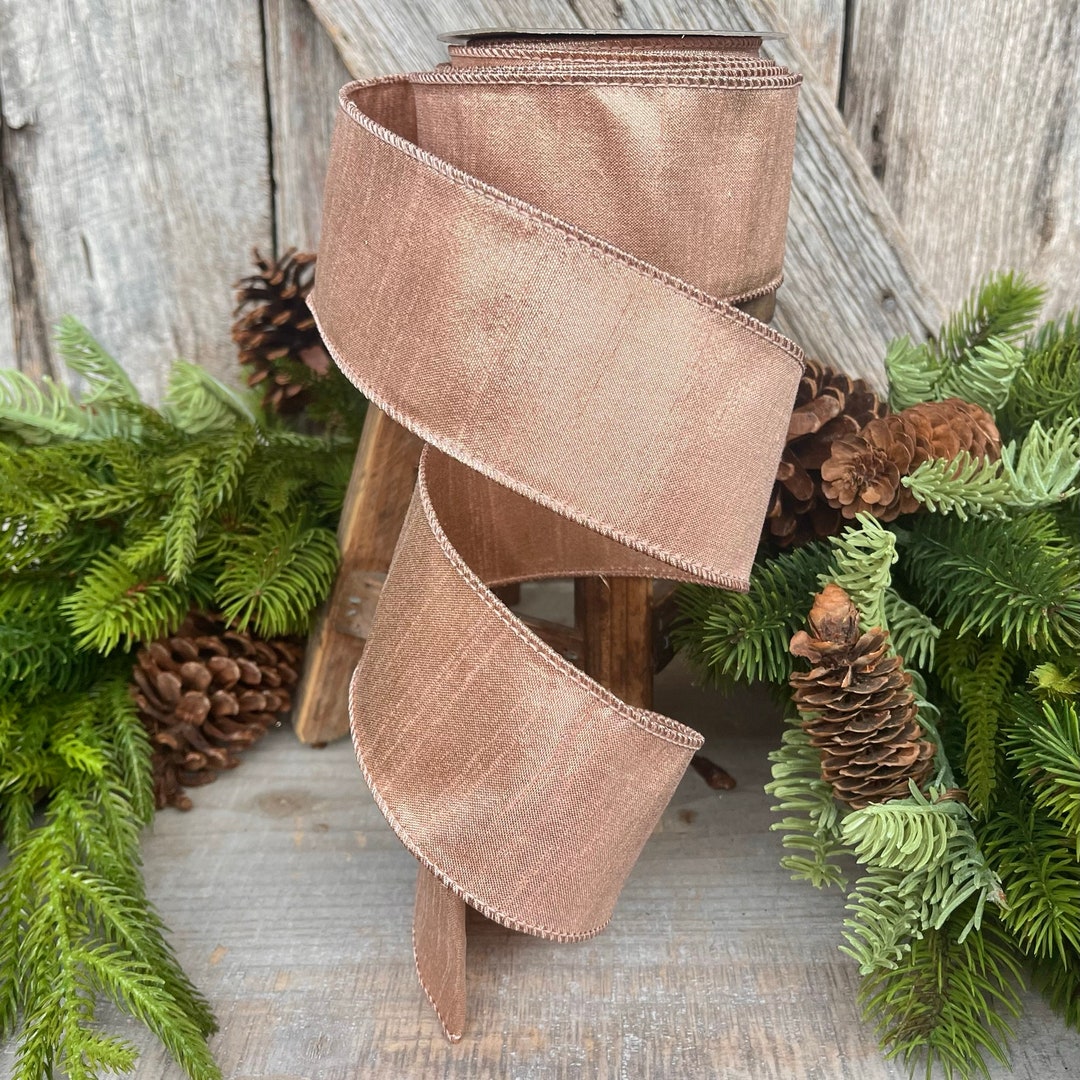 2.5" Rose Gold Luster Ribbon, Christmas Tree Ribbon, Wreath Ribbon ...