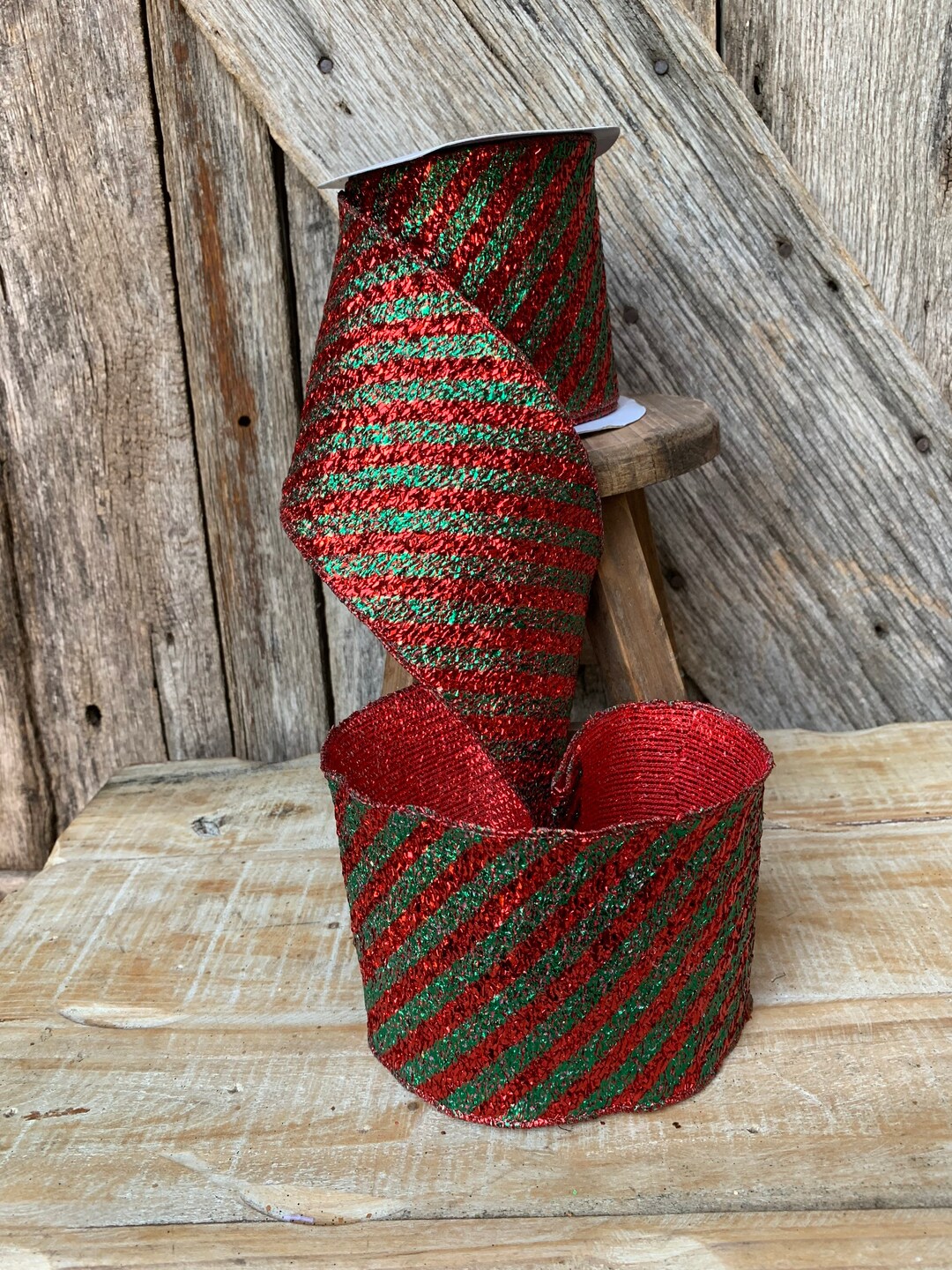 Christmas Ribbon, Christmas Tree Ribbon, Red Green Plaid Ribbon ...