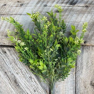 21" Mixed Greenery Bush, Greenery Bush Mixed Leaves/spike/grasses Light ...