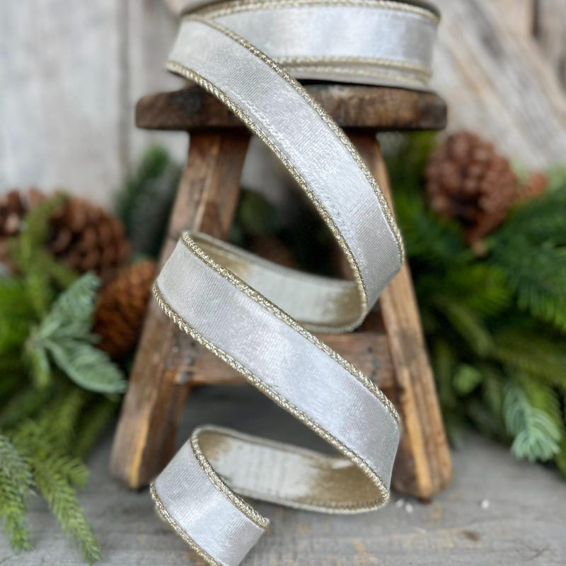 Ivory Velvet Ribbon 1.5 - Etsy
