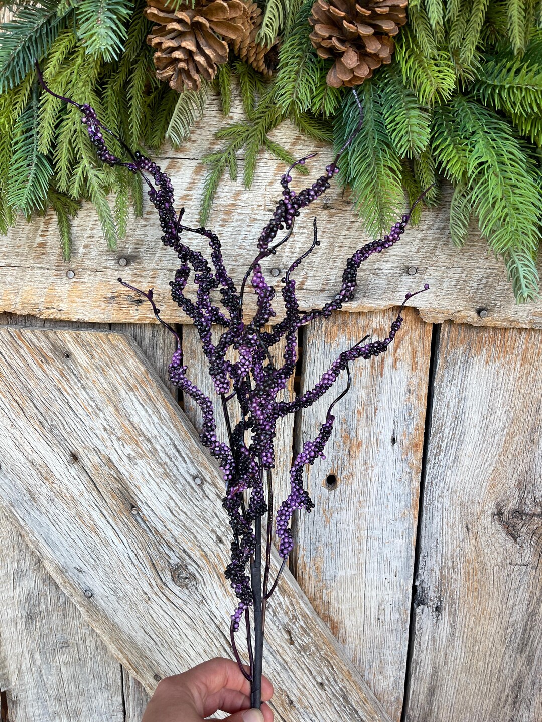 32" Puprle Drippy Berry Spray, Halloween Spray, Halloween Picks and ...