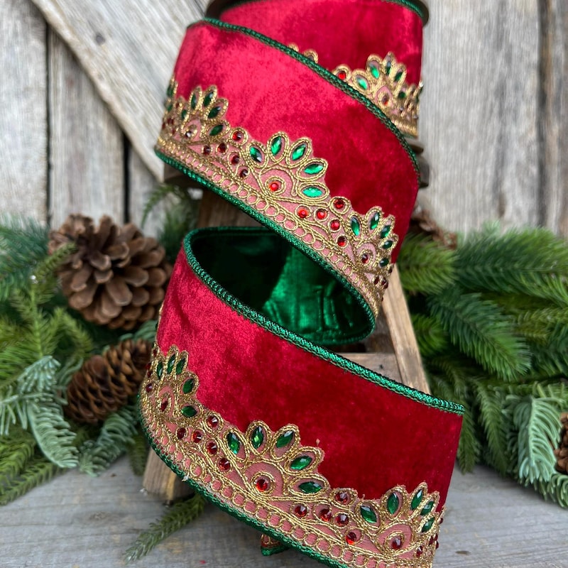 Jeweled Red Christmas Trees - Etsy