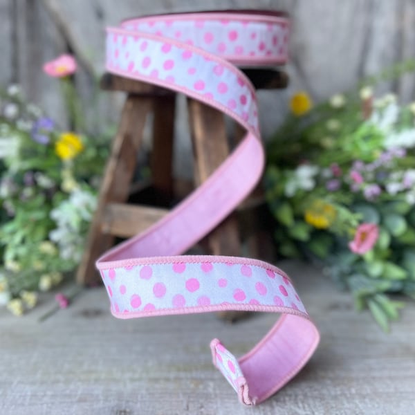 Polka Dot Wired Ribbon - Etsy