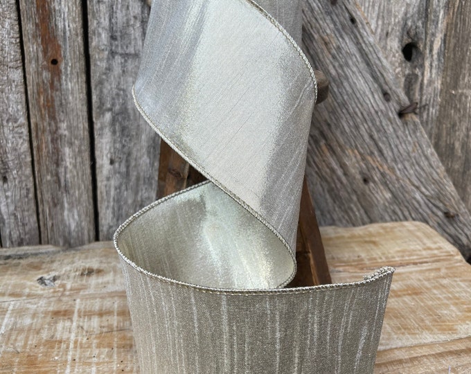 Champagne Gold Ribbon, Platinum Gold Metallic Ribbon, Christmas Tree ...