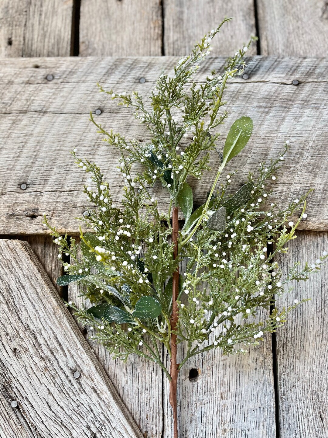 24" Pine Spray, Pine White Berry Spray, Christmas Greenery, Christmas ...