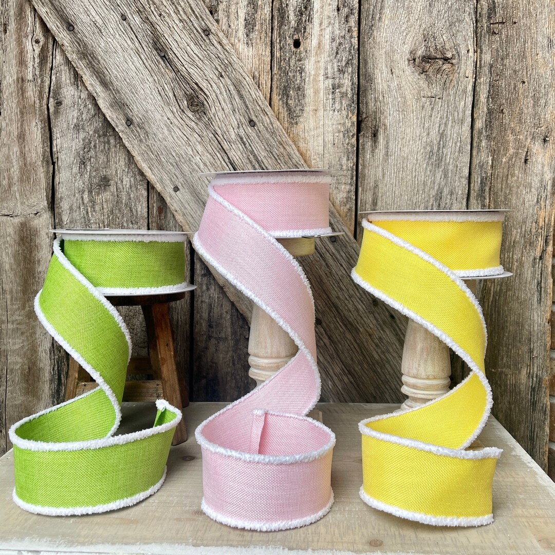 Fuzzy Border Edge, Farrisilk Ribbon, 2.5 Inch Ribbon, 10 Yards, Wired ...