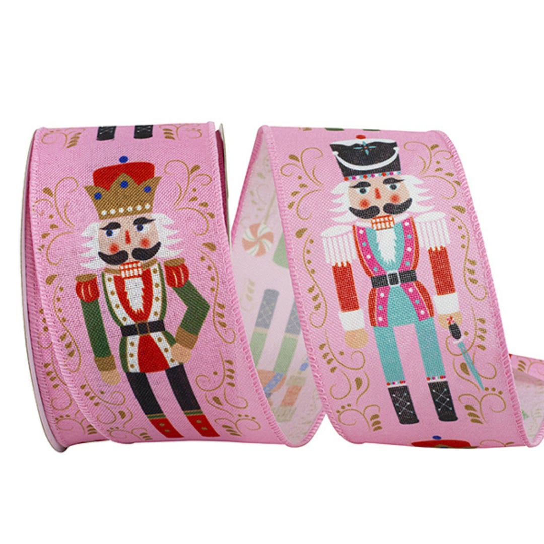 2.5 Pink Nutcracker Ribbon, Pink Ribbon, Pink Christmas Ribbon ...