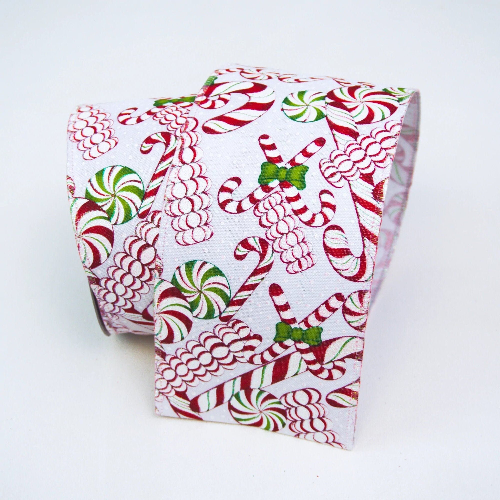 2.5 Mixed Candies Christmas Ribbon, Peppermint Ribbon for Christmas ...