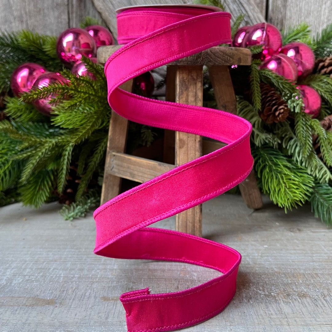 1" Hot Pink Taffeta Wired Ribbon, Farrisilk Ribbon, 1 Inch Ribbon ...