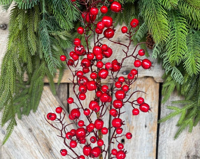 30" Red Berry Spray, Christmas Berry Spray, Christmas Berries, 84407 - Etsy