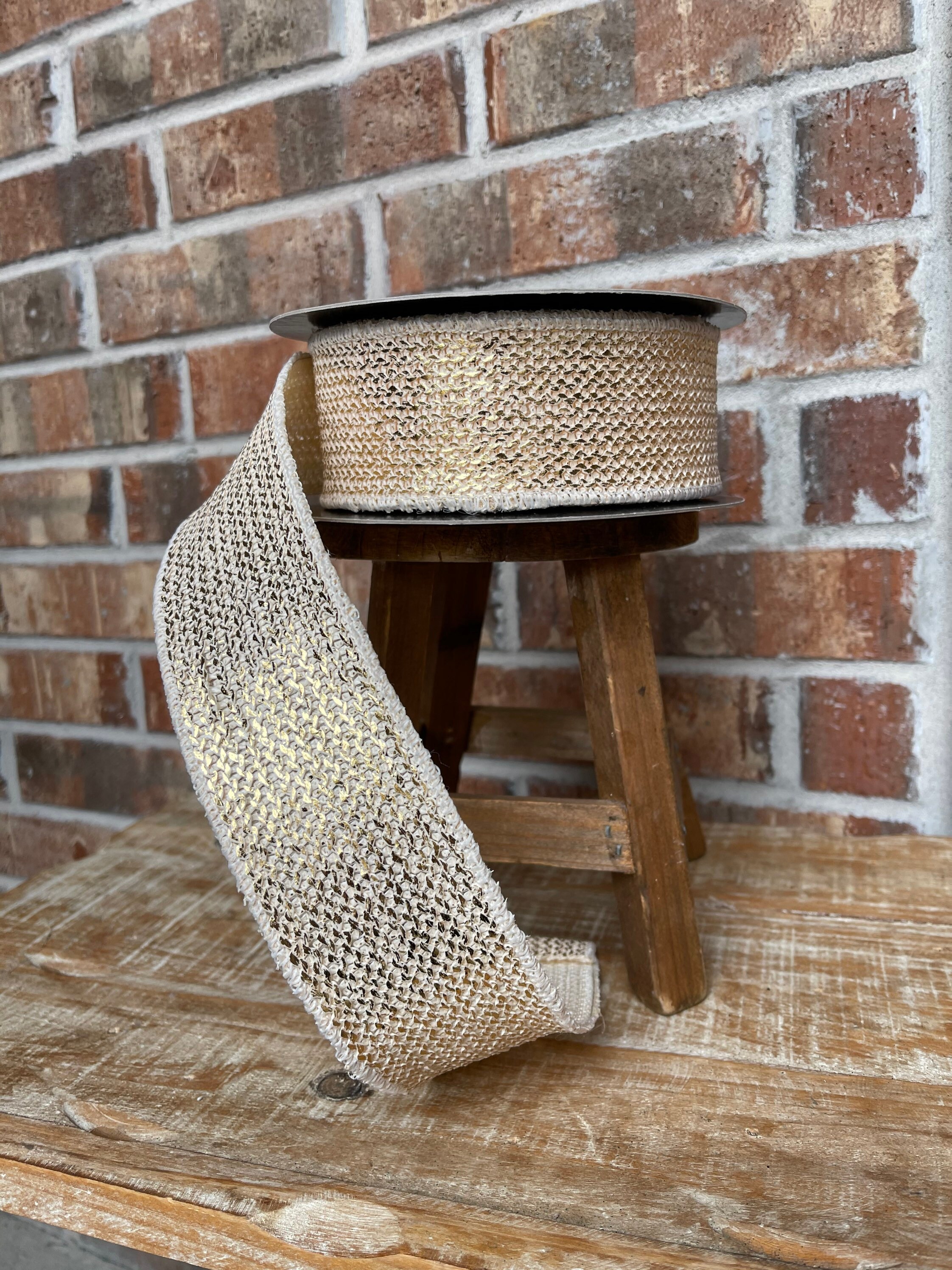 D Stevens ribbon, gold basket weave ribbon, gold ribbon, luxury ribbon ...