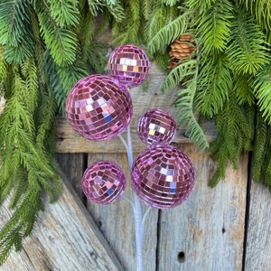 16" Pink Disco Ball Spray, Pinkmas Decor, Pink Disco Balls, Mirror Ball ...