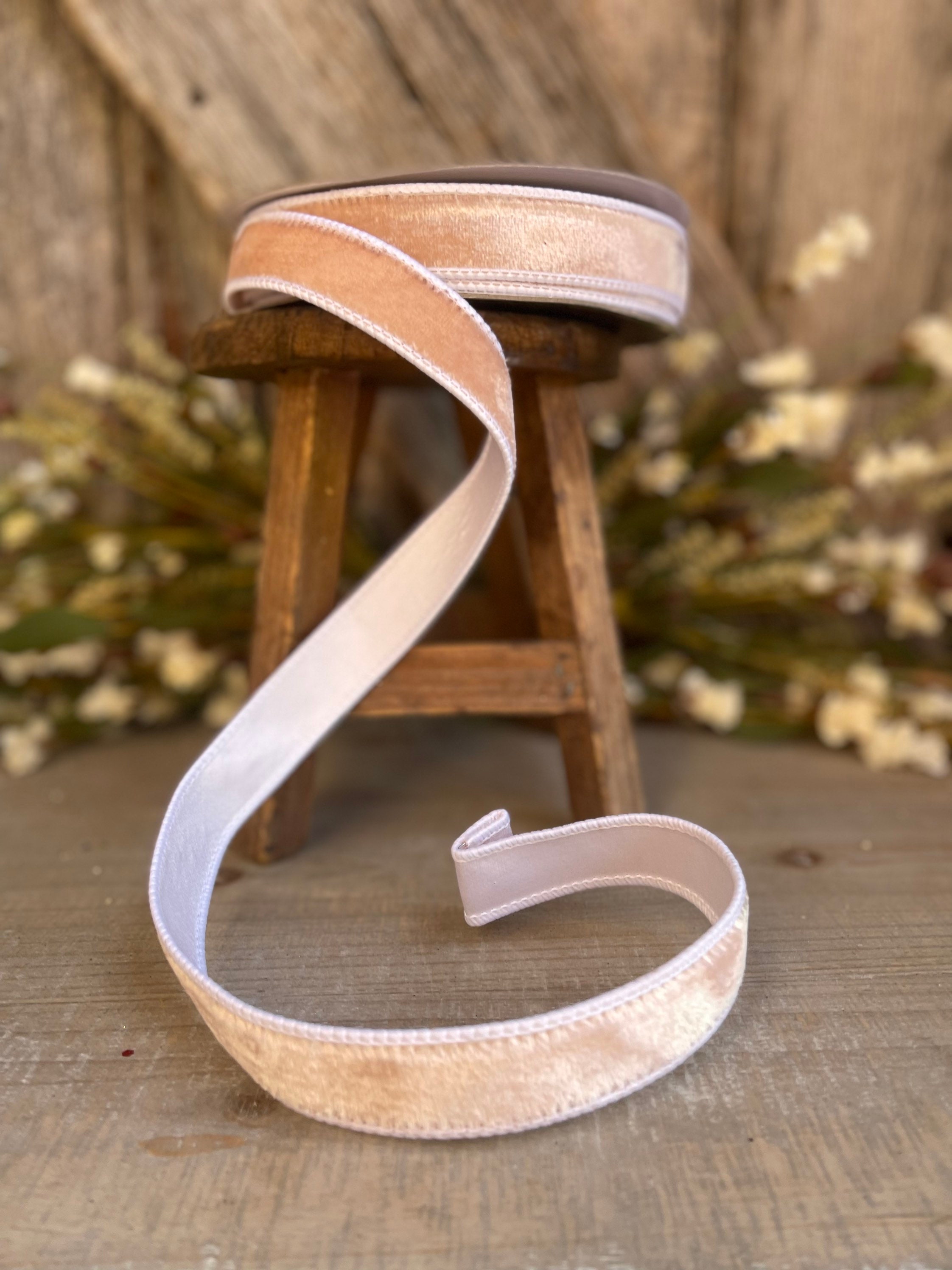 1 Two Tone Velvet in Light Pink Rose, Farrisilk ribbon, velvet ribbon ...