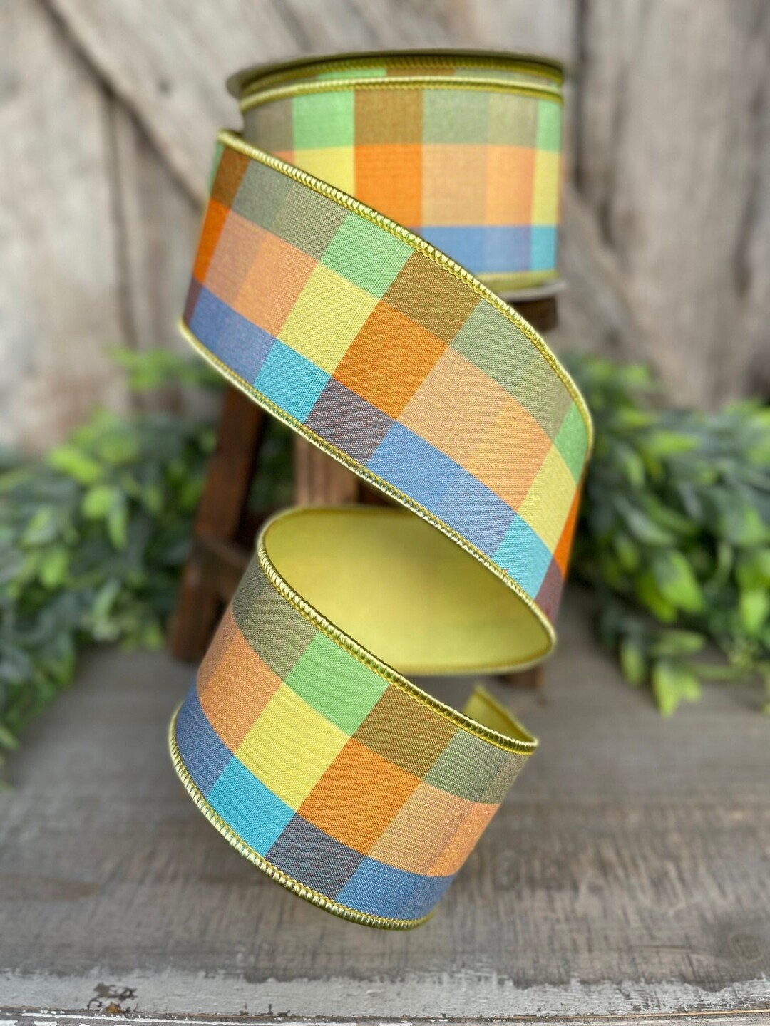 2.5 Easter Checks, Farrisilk Ribbon, Yellow Spring Ribbon, Summer ...