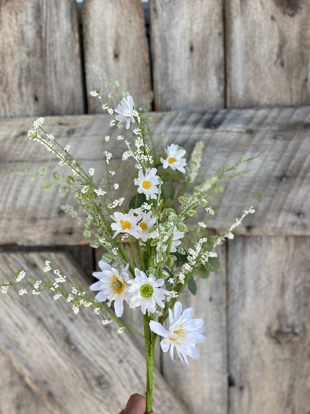 27" White Daisy Spray, White Floral Spray, Artificial Daisy Spray ...